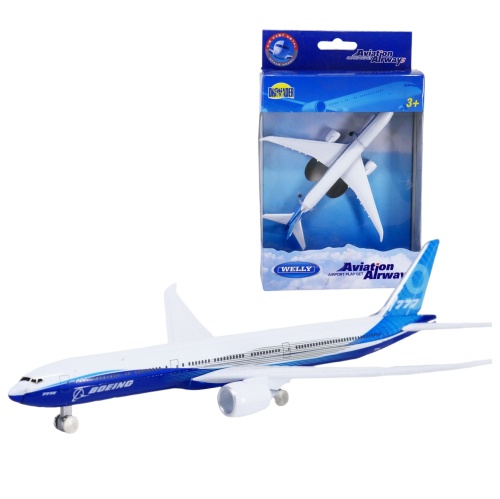 Model Welly w skali 1:500 samolot Boeing 777 blue ZABAWKOWNIA